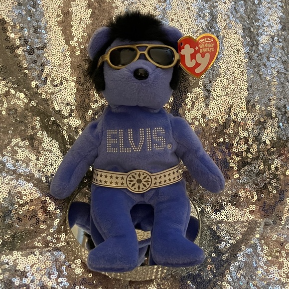 Ty | Other | Ty Beanie Baby Elvis Plush Blue Hawaii Collectible Bear ...
